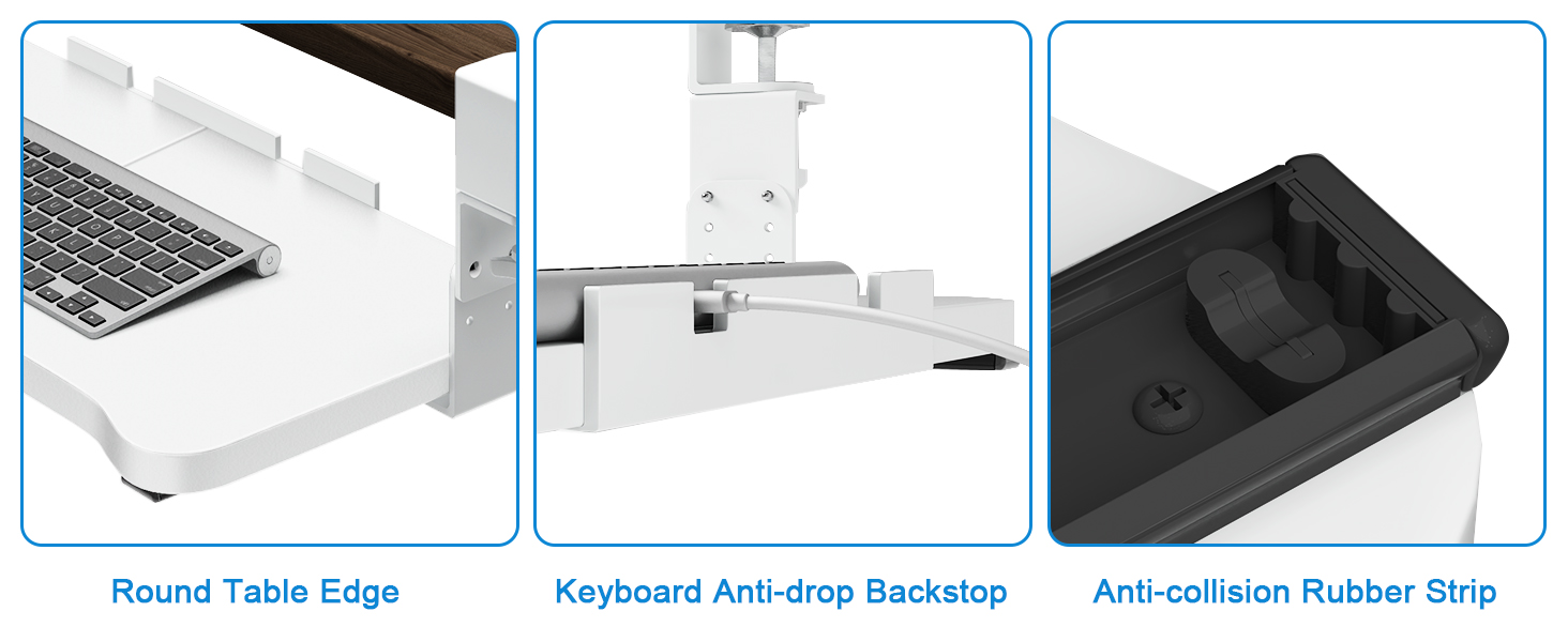 Amazon.com : Kayfia Height Adjustable Keyboard Tray, Under Desk ...