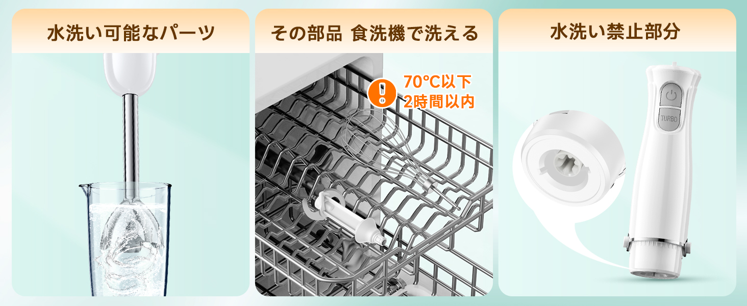 Amazon | Turelar ハンドブレンダー 離乳食 電動 ハンドミキサー 15000回/分 マルチスティック 氷も砕ける フードプロセッサー 泡立て器 スリム コンパクト フード ...