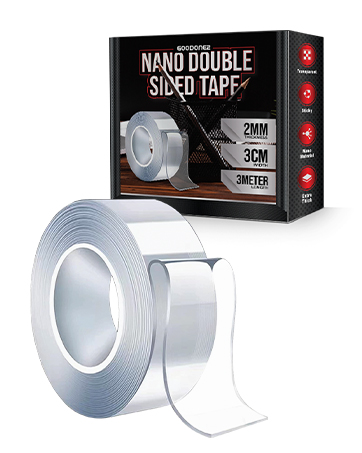 Double Sided Tape Heavy Duty, Multipurpose Removable Clear & Tough Mounting Tape Sticky Adhesive ...