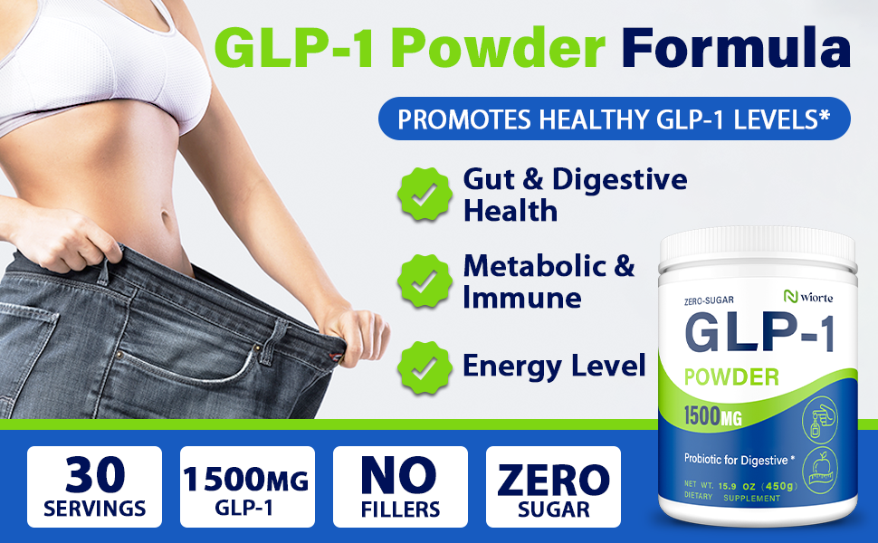 Amazon.com: GLP-1 Supplement, GLP1 Supplements Women Naturally Gut GLP 1 Powder 1500MG Boosting ...