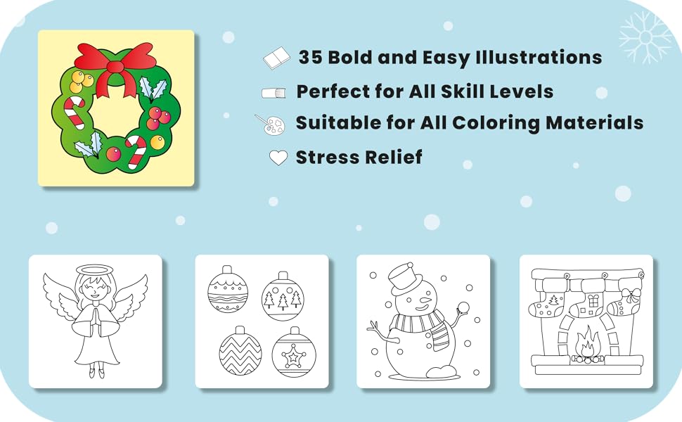 Cozy Christmas Coloring Book: Bold and Easy Christmas Coloring Book ...
