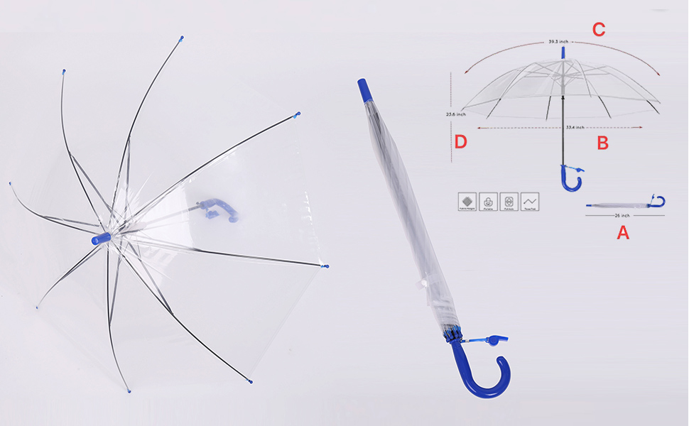 Best House Clear Bubble Dome Shape Windproof Rainproof Travel Umbrella, J Hook Handle Outdoor ...