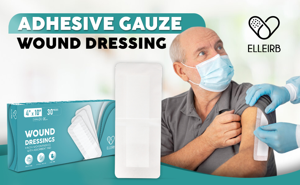 Amazon.com: Elleirb Water-Resistant Island Dressing 4x10, Large Non-Stick Pads w/Adhesive Border ...