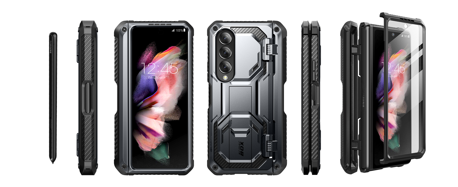 i-Blason Armorbox Hülle Samsung Galaxy Z Fold 4 5G (2022) Stifthalter Ständer Bumper Case Rugged ...