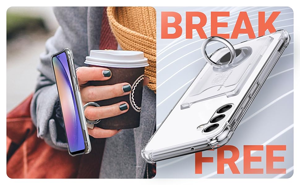 SHIELDS UP Designed for Samsung A54 5G Case, Minimalist Wallet Case with Ring Kickstand and Card ...