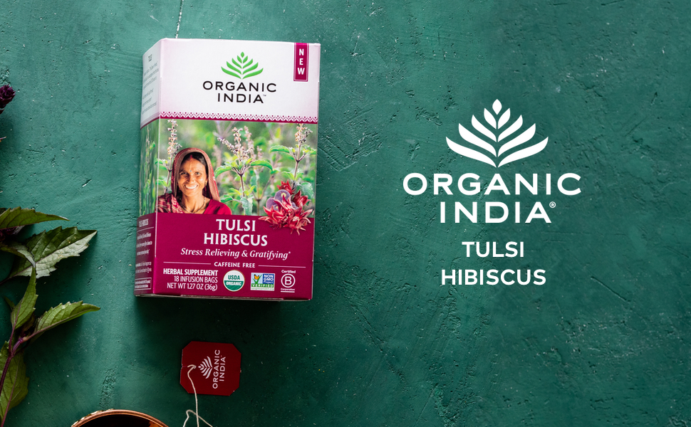 Amazon.com: Organic India Tulsi Hibiscus Herbal Tea - Stress Relieving & Gratifying, Immune ...