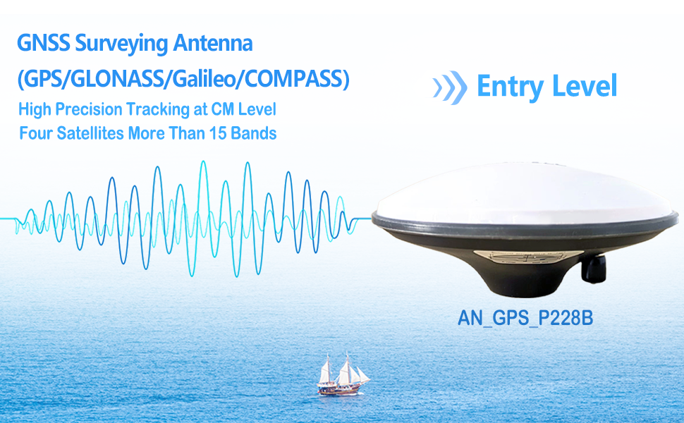 GNSS Antena de topografía y antena de navegación precisa GPS GLONASS Galileo Brújula nivel de ...