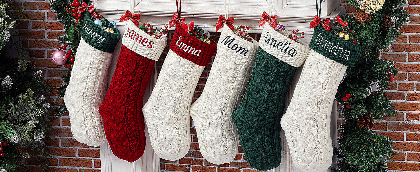 Amazon.com: Personalized Christmas Stockings with Names 18" Large ...