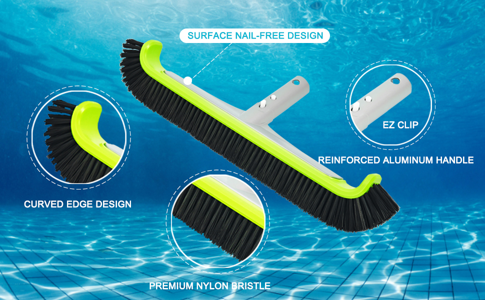 Amazon.com: Heavy Duty Pool Brush for Wall & Tile with Reinforced ...