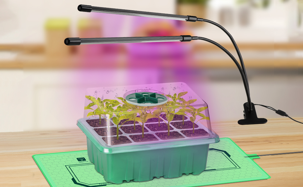 Amazon.com : YLYYCC Seed Starter Kit with Grow Light,72 Cells Seed Starter Tray with Humidity ...