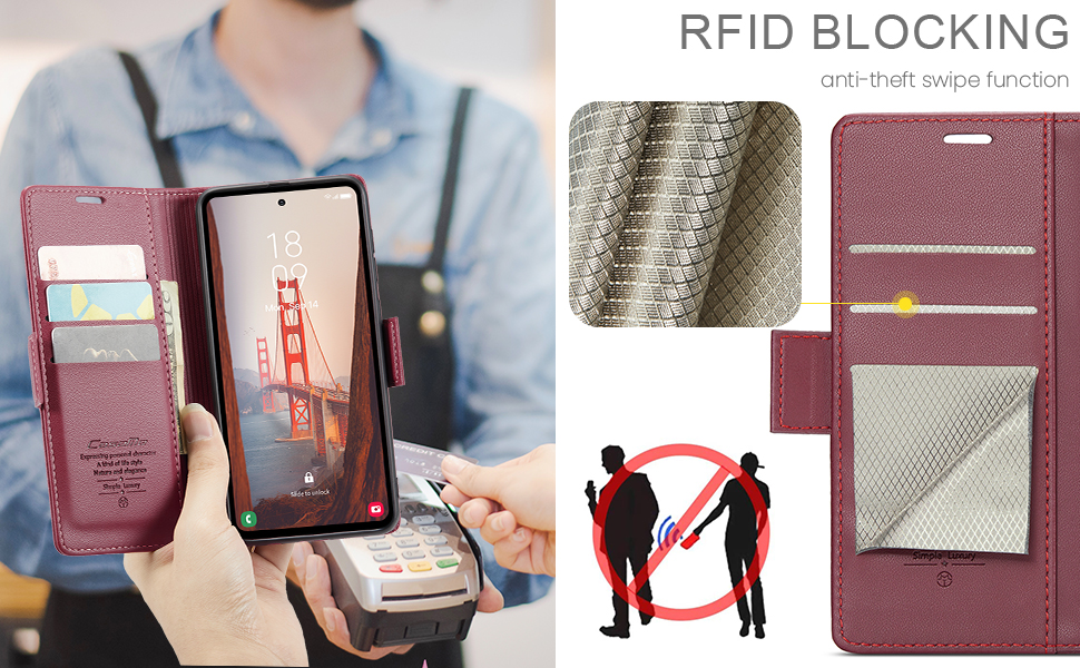 Amazon.com: FCOZCKLOM Compatible with Samsung Galaxy S23FE Wallet Case with RFID Blocking Card ...