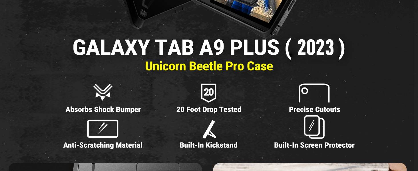 Amazon.com: SUPCASE for Samsung Galaxy Tab A9 Plus Case with Stand (Unicorn Beetle Pro), [Built ...