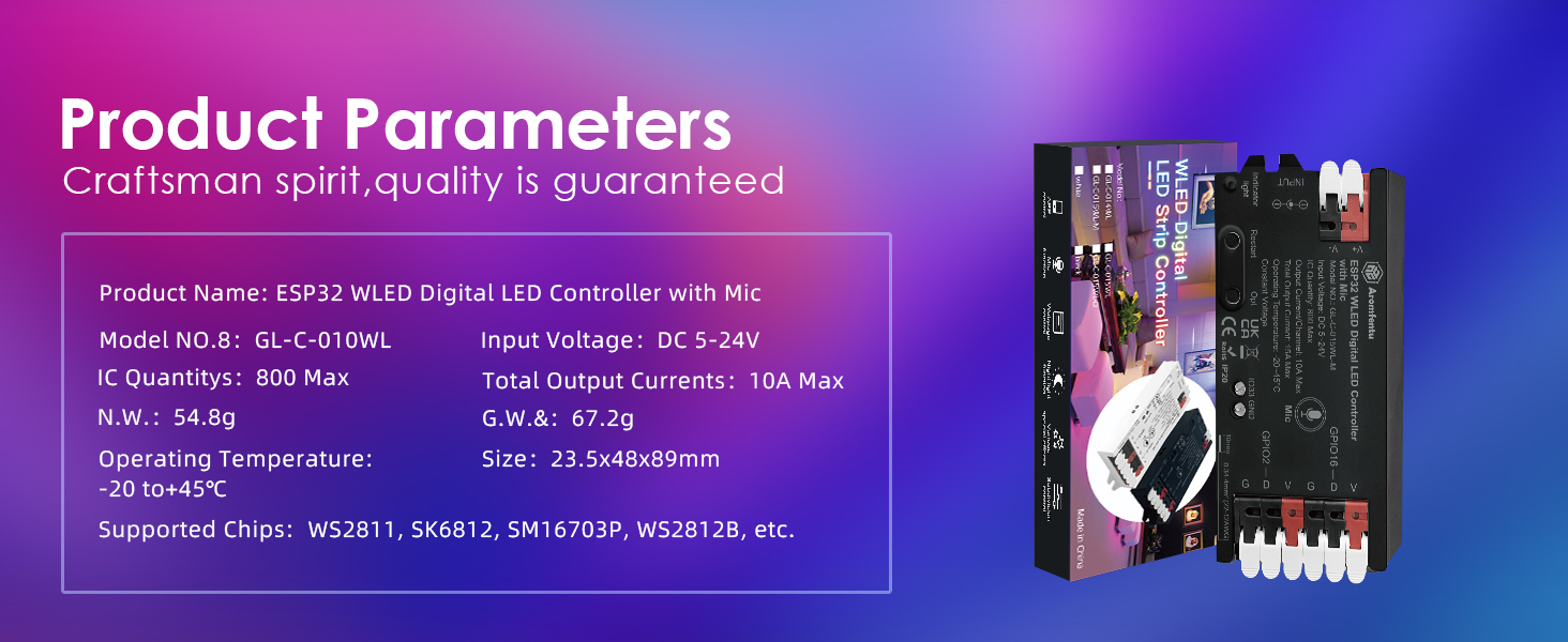 Amazon.com: Aromfentu WLED Controller ESP32 with Microphone ...