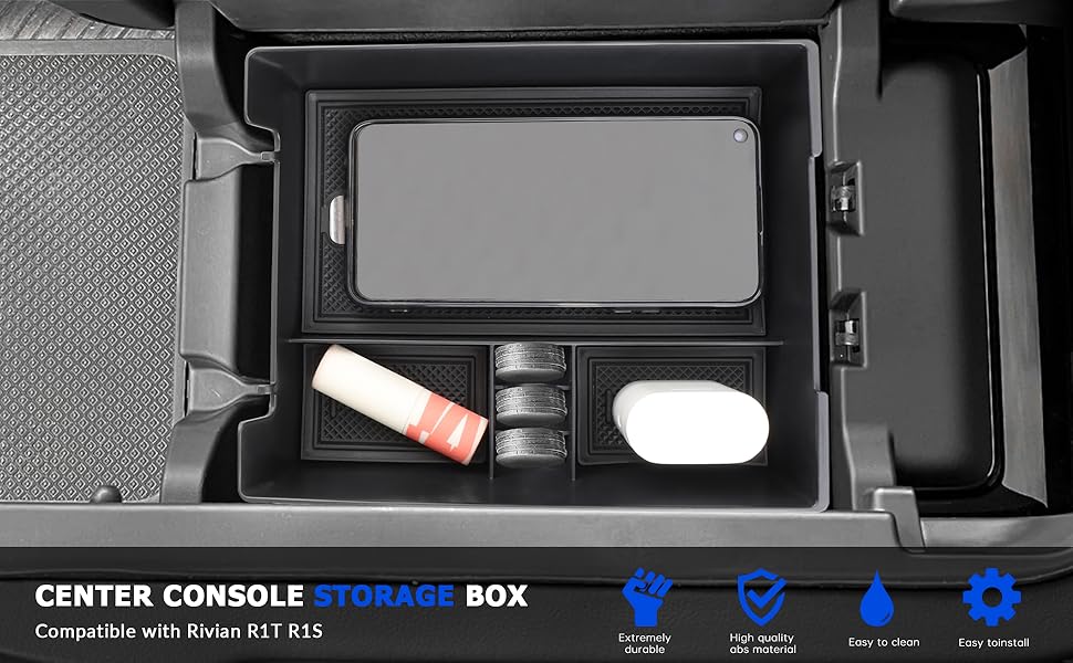 Amazon.com: MARCHFA Center Console Organizer Tray Compatible for 2022 2023 Rivian R1T R1S ...