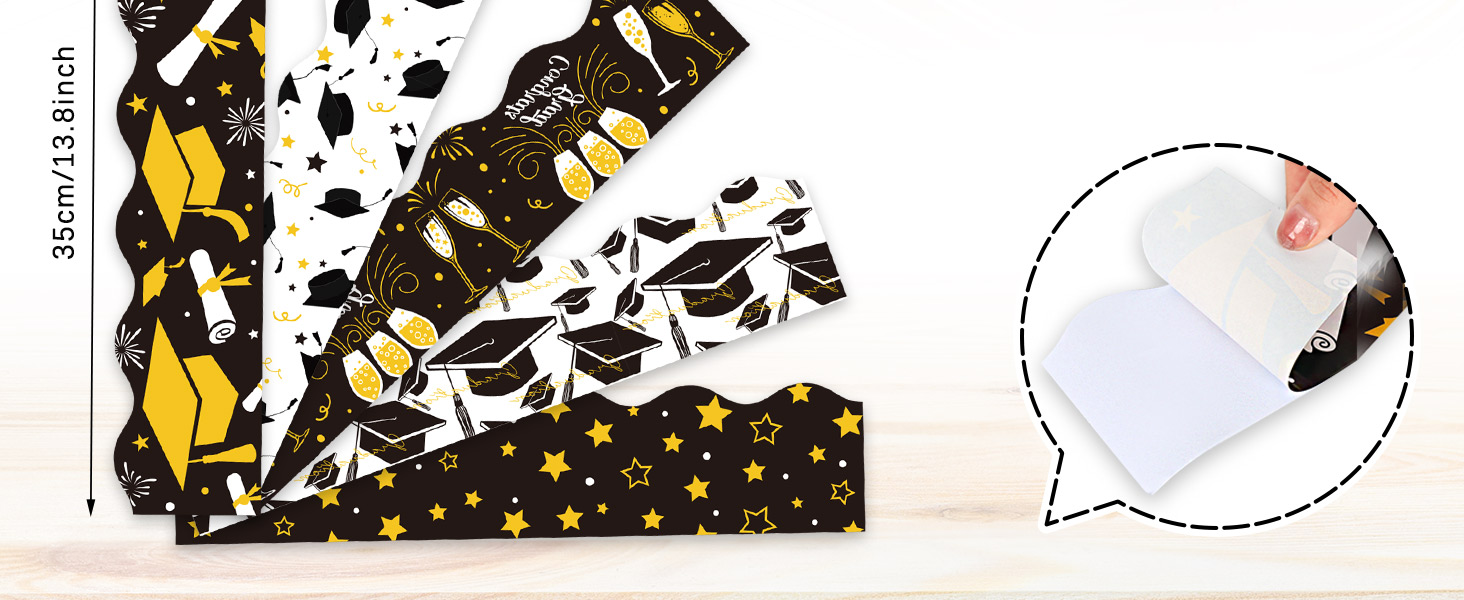 Amazon.com: Whaline 69Ft Graduation Bulletin Board Border Congrats Grad ...