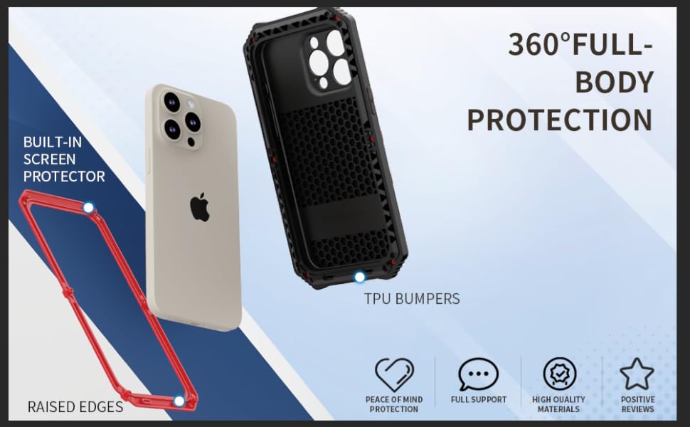 Amazon.com: Lunivop Compatible with iPhone 15 Pro max Case Heavy Duty Protection Dustproof Built ...