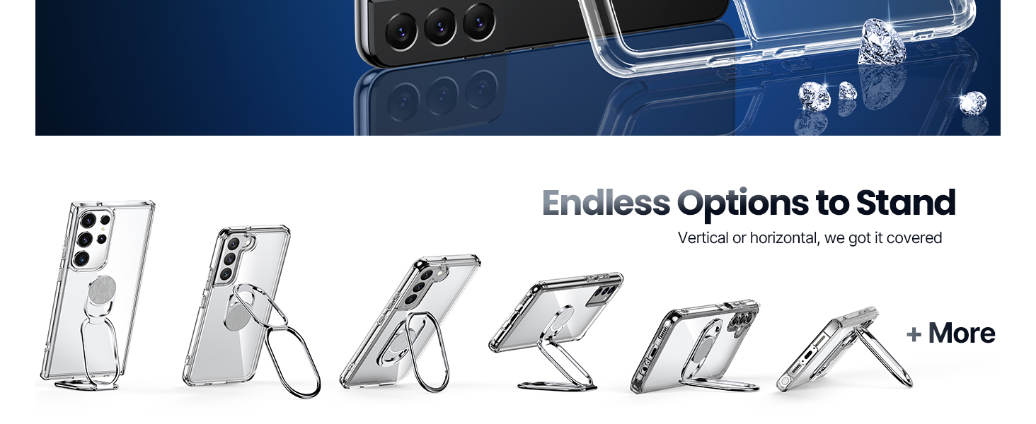 Amazon.com: Shields Up for Samsung Galaxy S22 Case with Stand, Galaxy S22 Case Clear with Double ...