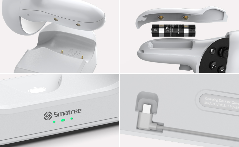 Amazon.com: Smatree Oculus Quest 2 Charging Dock for Oculus Quest 2 ...