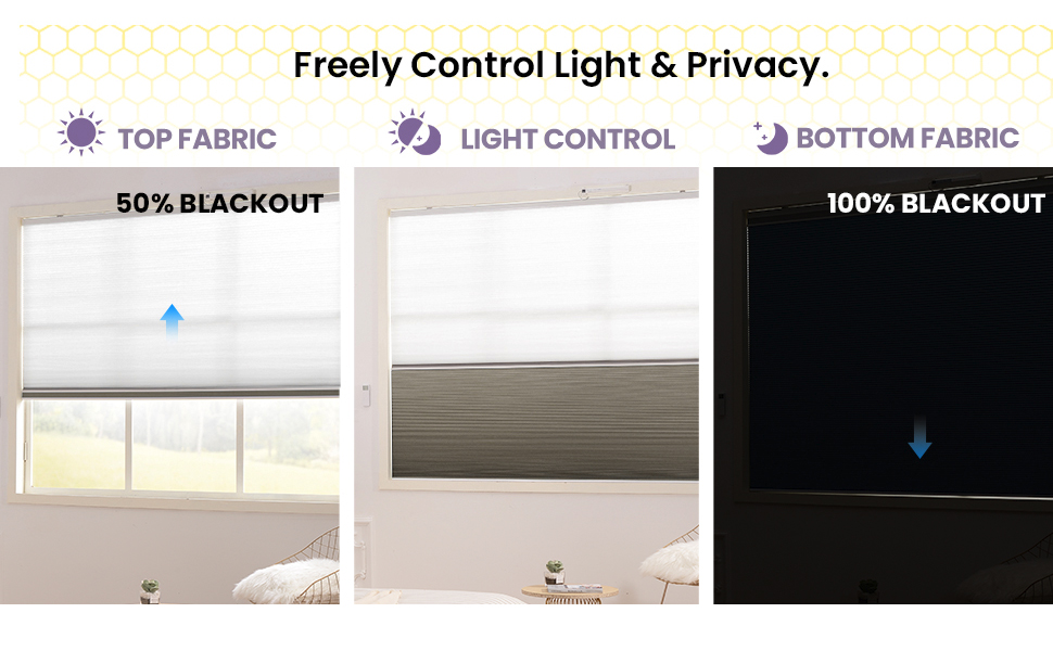 Amazon.com: Graywind Motorized Blackout Day Night Cellular Shades Compatible with Alexa Google ...