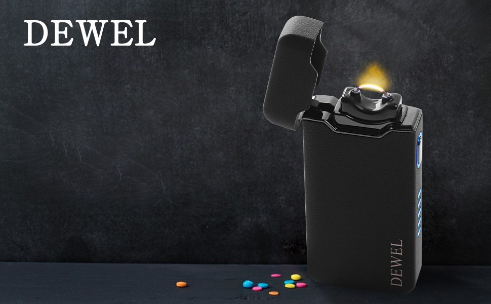 Amazon.co.jp: 電子ライター DEWEL 2022新版 usb充電 ガス不要 ハイパワーフレーム プラズマアーク 防風 静音 屋外使用可 小型 充電式 防風 軽量 薄型 男性 ...