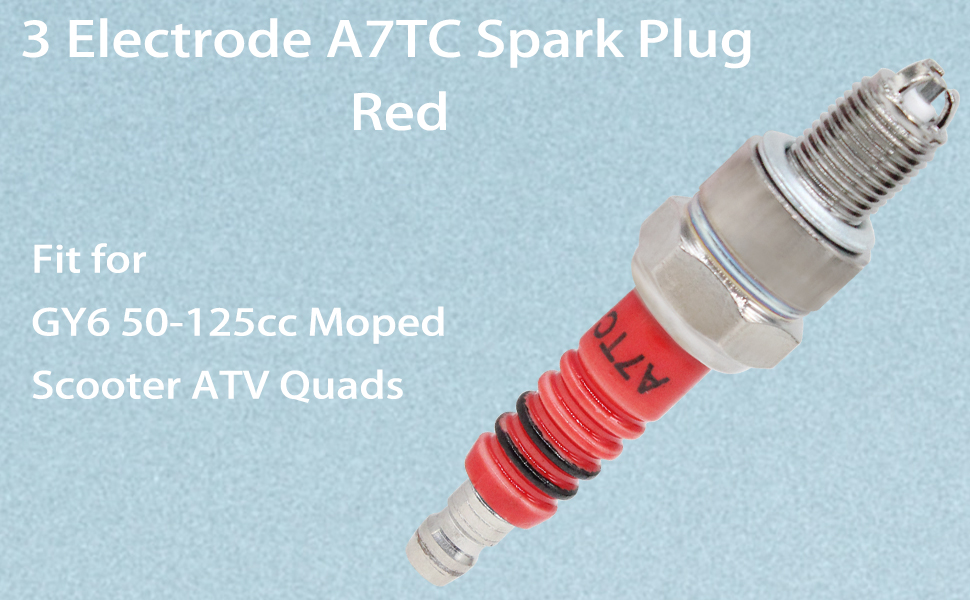 Amazon.com: Amavoler Red A7TC Spark Plug Fit for GY6 50 cc 70cc 90 cc 110cc 125 cc 150cc ATVs ...