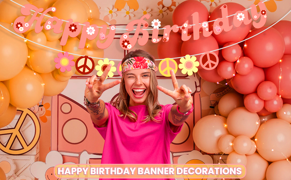 Amazon.com: KatchOn, Groovy Happy Birthday Banner - Big, 10 Feet, No ...