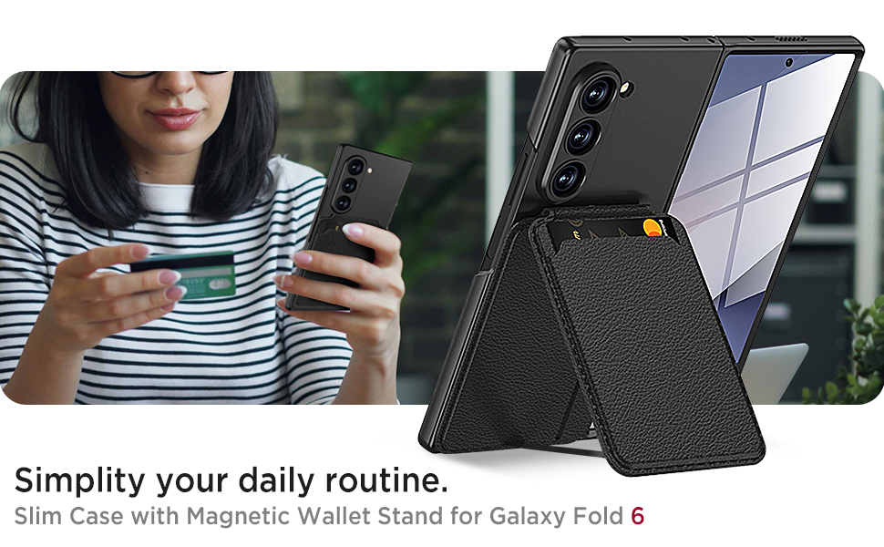 Amazon.com: Miimall for Galaxy Fold 6 Case with [Magnetic Wallet Stand], [Compatible for Magsafe ...