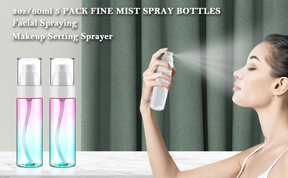 Amazon.com: Fine Mist Spray Bottle Plastic Spray Bottles 3.4oz/100ml 2Pack Makeup Setting Spray ...