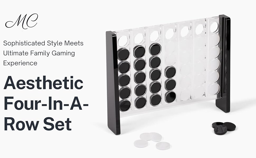 Amazon.com: Unique Four in a Row - Acrylic 4 in a Row Game - Board Game ...