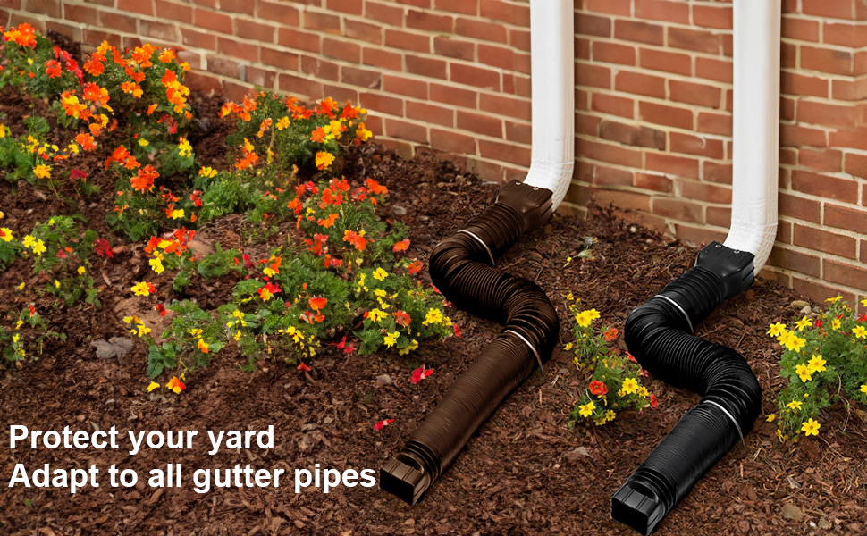 Amazon.com : wlhqznxf 2 Packs Brown Gutter Downspout Extensions Rain ...