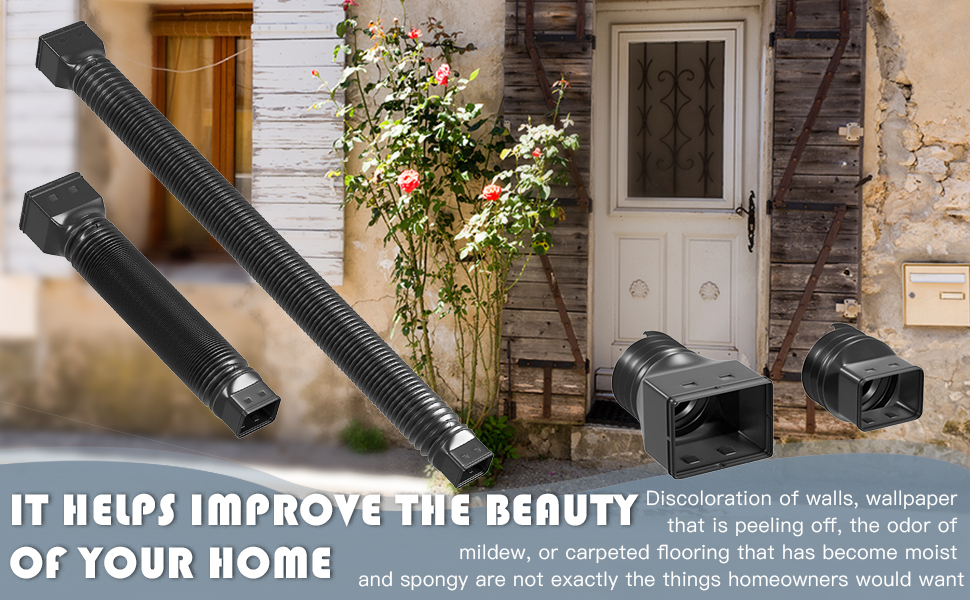 Amazon.com : Tobepico 2 Pack Rain Gutter Downspout Extensions Flexible ...