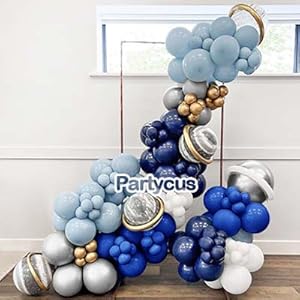 Amazon.com: Navy Blue White Balloon Garland Kit - Double Stuffed Dusty Blue Royal Blue White ...
