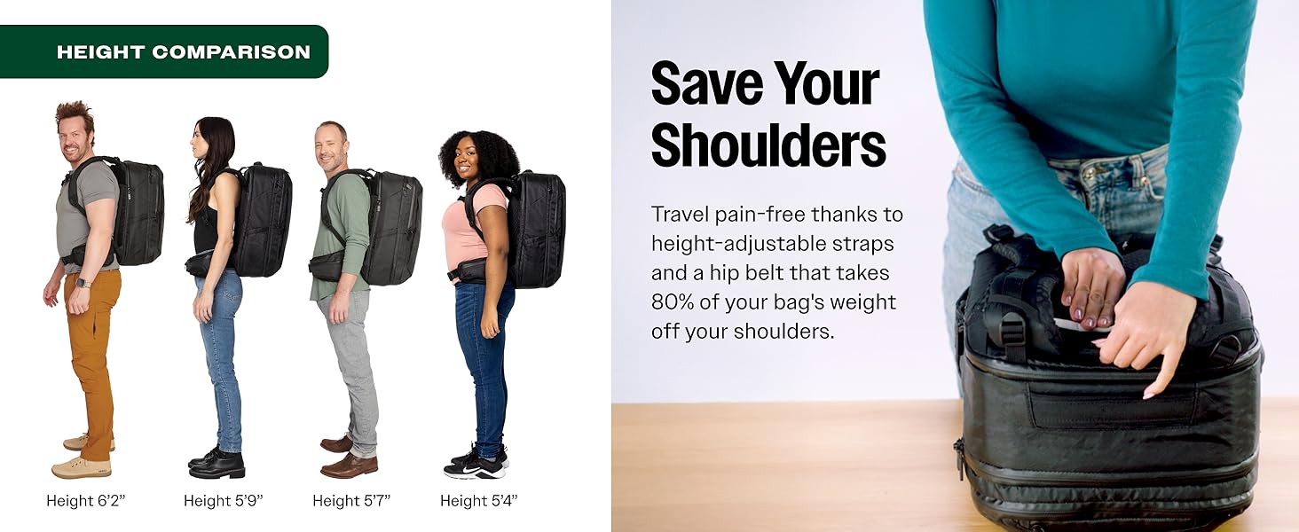 Amazon.com: Tortuga 40L Travel Backpack Pro, Black - Large Carry-On Travel Backpack for Men and ...