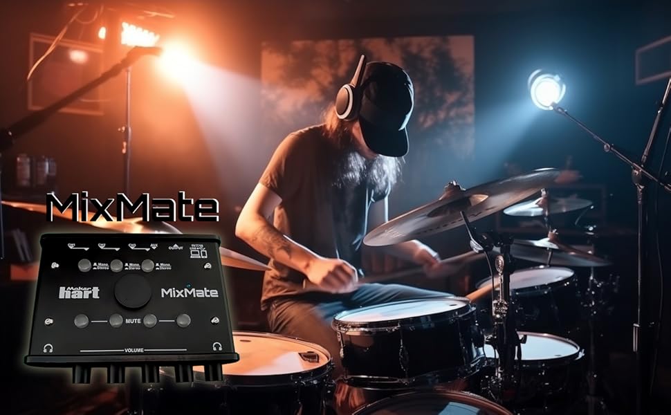 Amazon.com: Maker hart MixMate 4 channel music audio mixer