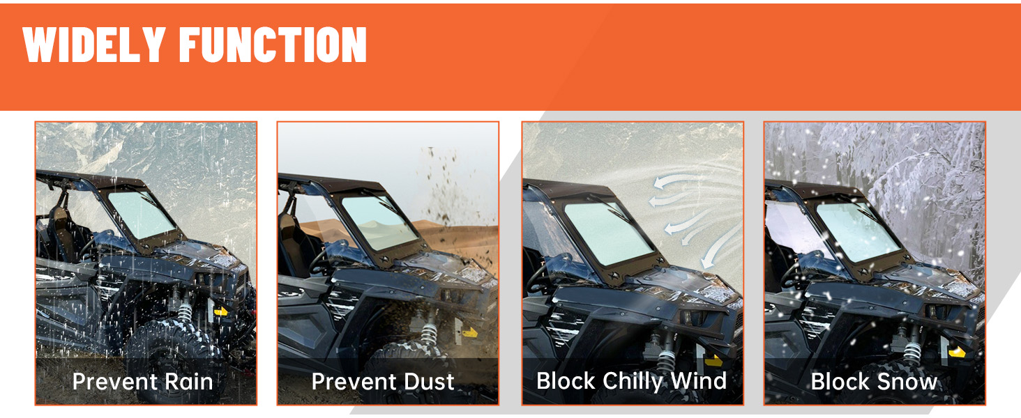 Amazon.com: ECOTRIC Full Vented Glass Windshield W/Wiper Compatible ...