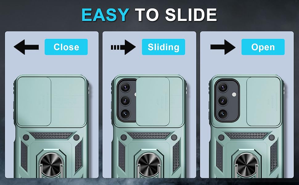 Amazon.com: Janmitta Compatible with Samsung Galaxy A16 5G/4G Case Built in Slide Camera Lens ...