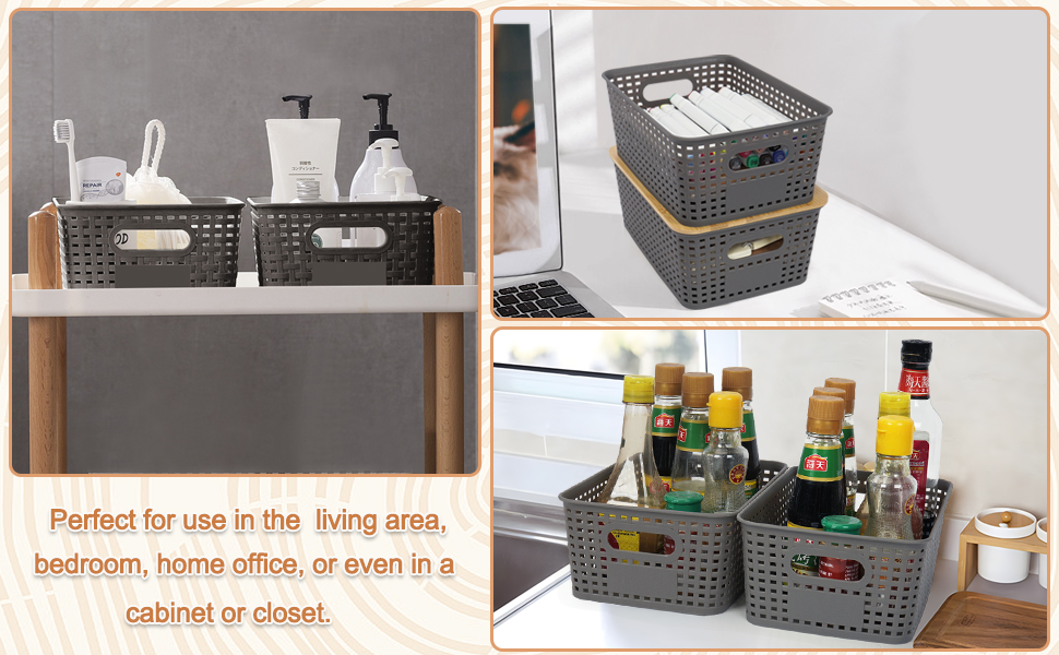 Amazon.com - UHAPEER Plastic Storage Baskets with Lids, 6 PCS Cute ...