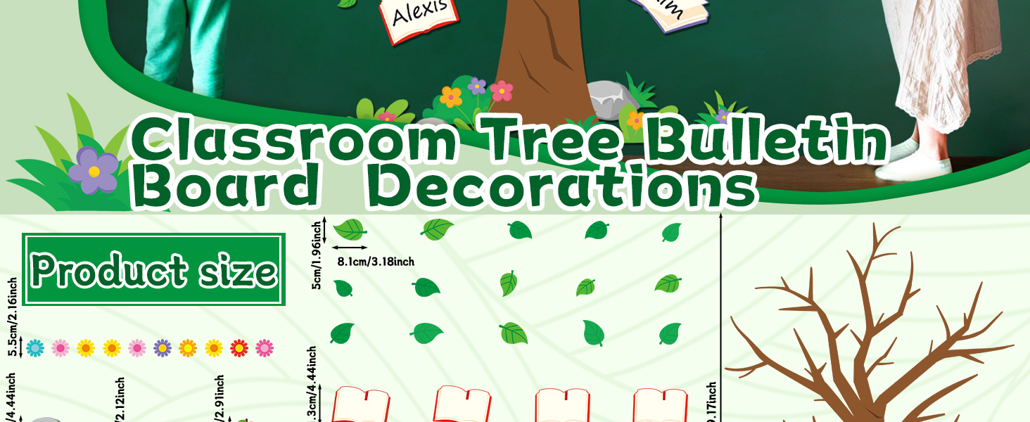 Amazon.com: Chunnin Classroom Tree Bulletin Board Set Decorations Book ...