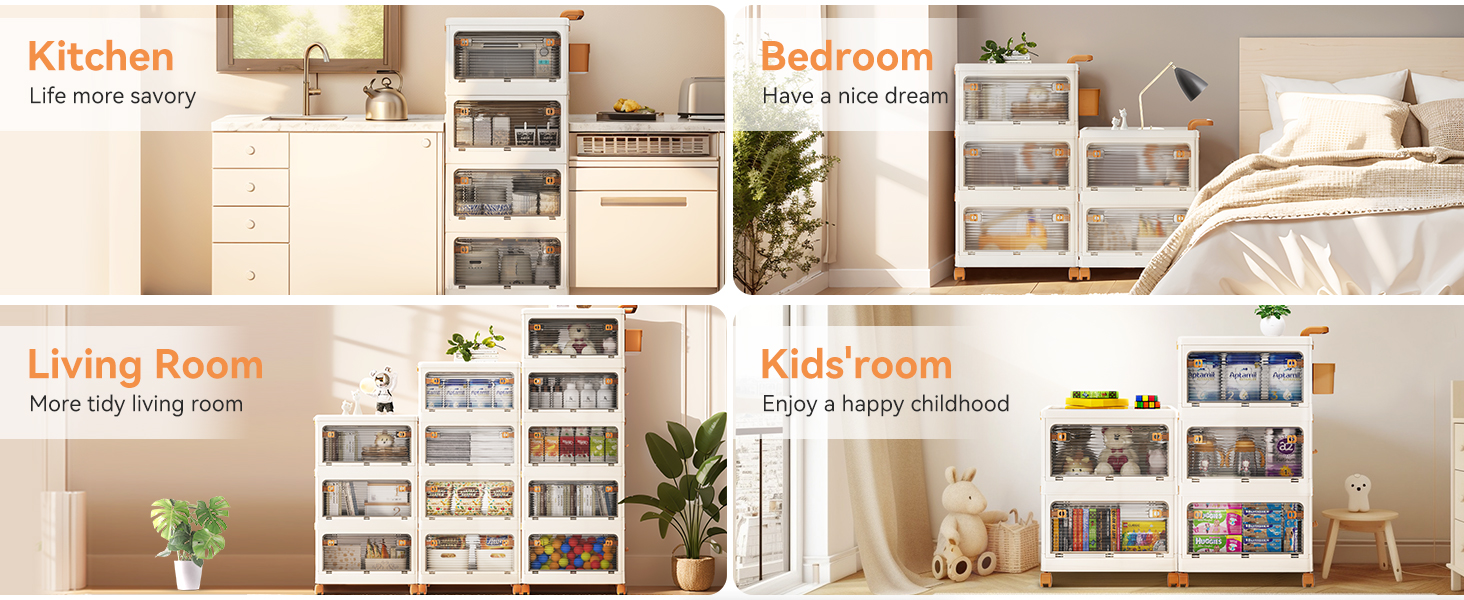 SPIEEK 42 QT Stackable Storage Bins With Lids and Wall Hanging Box ...