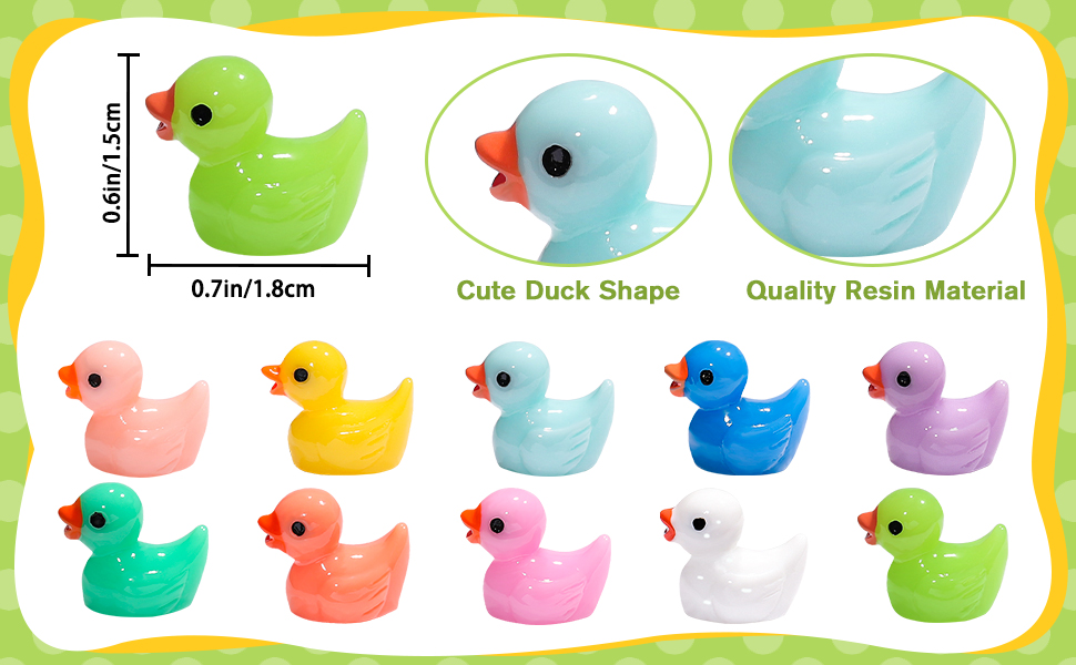 Amazon.com: DIYDEC 100pcs Mini Resin Ducks Colorful Tiny Ducks Bulk Little Duck Figures Plastic ...