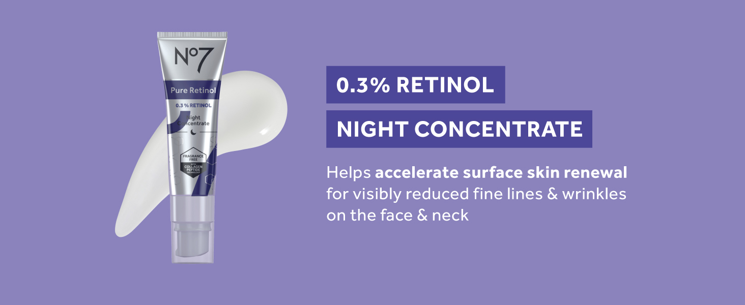 Amazon.com: No7 Pure Retinol Night Cream - Collagen-Boosting Retinol Cream that Visibly Smoothes ...