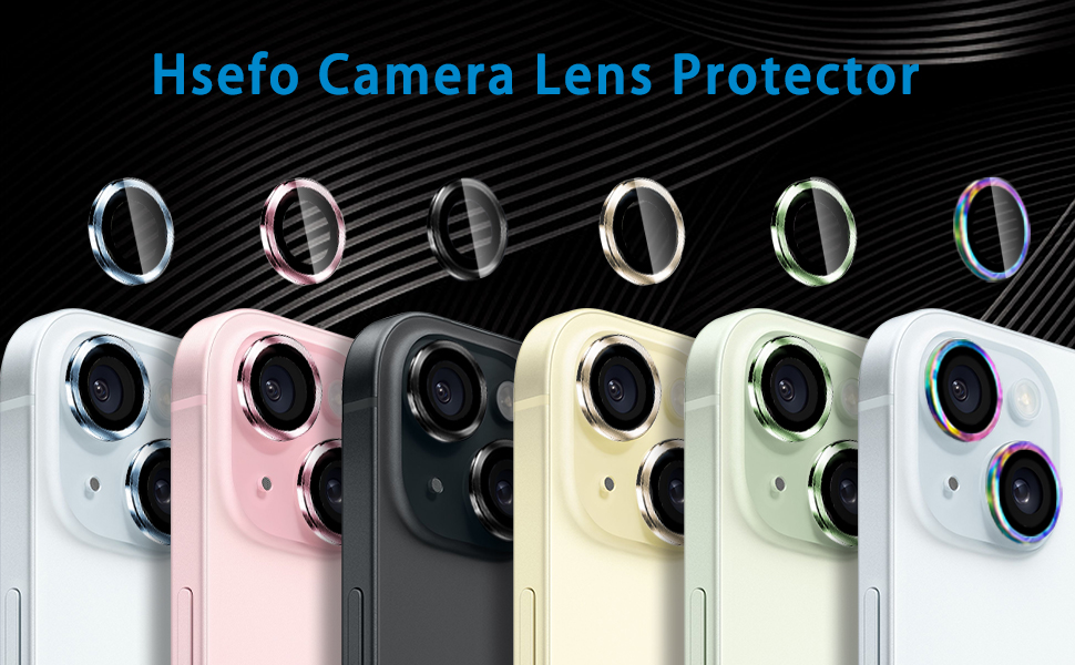 Amazon.com: Hsefo Compatible with iPhone 15 and 15 Plus Camera Lens Protector, Anti-Scratch Lens ...