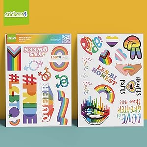 Amazon.com: 24 x Gay Pride Stickers Bulk - Pride Flag Stickers - Pride Stickers for Water ...