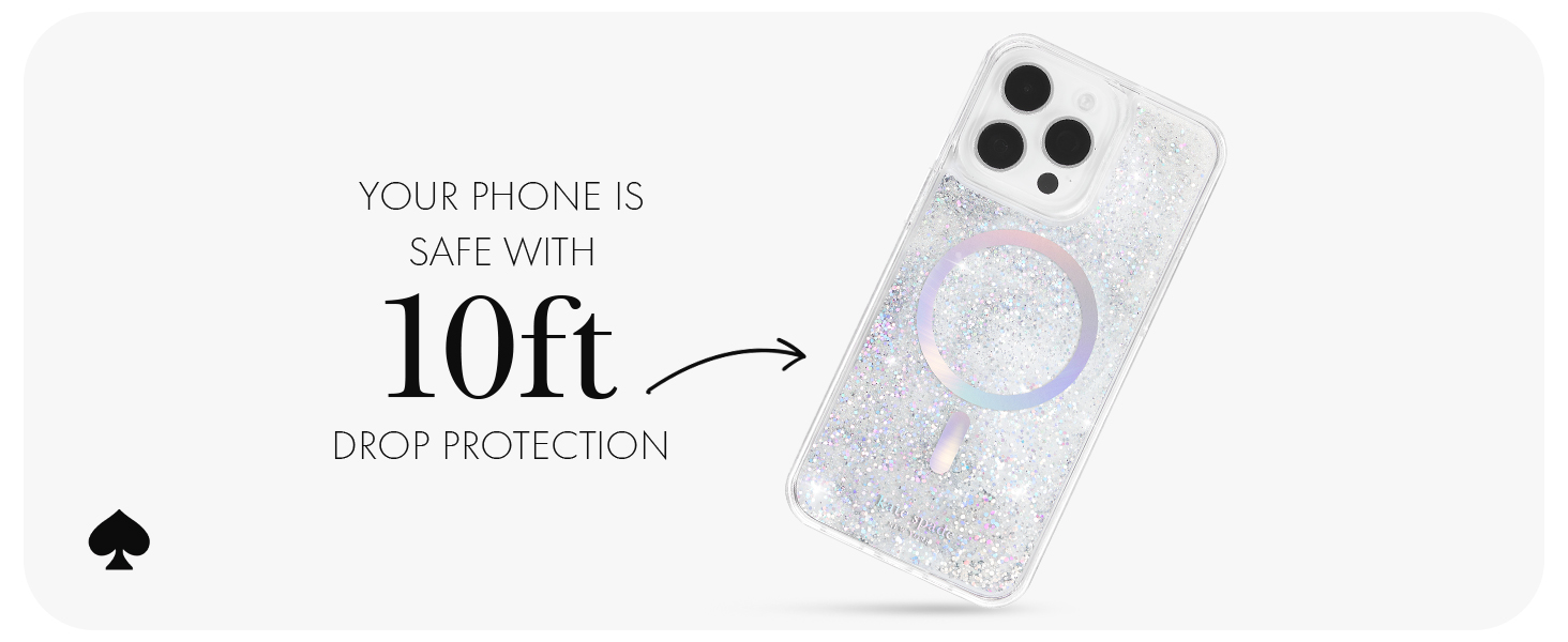 Amazon.com: Kate Spade New York iPhone 15 Pro Case, Compatible with MagSafe - Liquid Glitter ...