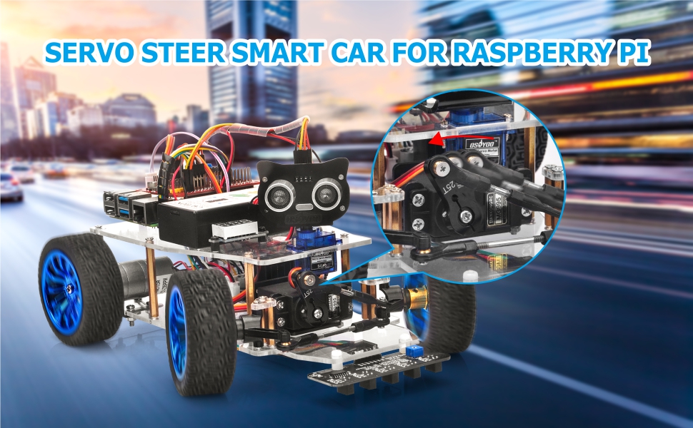 OSOYOO Servo Steering Roboter Smart Car for Raspberry Pi | Kompatibel ...
