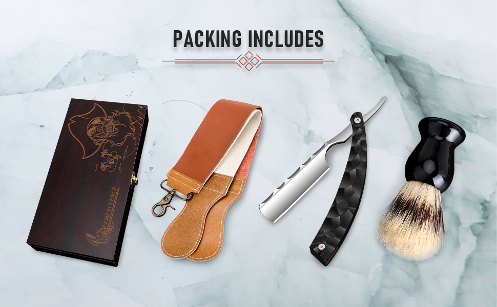 Amazon.com : Professional Straight Blade Razor Kit with Strop ...