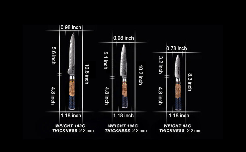 Amazon.com: SEIDO KNIVES Hanikamu VG10 Damascus Chef Knife Set ...