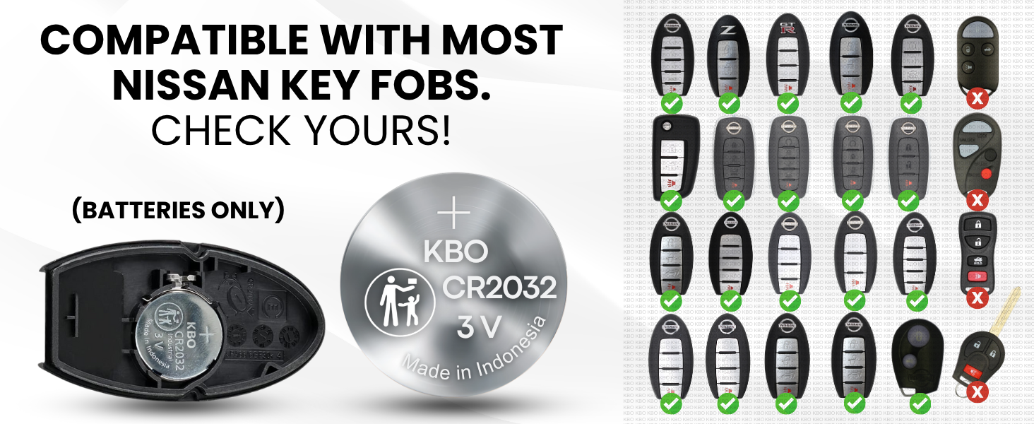 Amazon.com: Key Fob Batteries for Nissan (2-Pack) CR2032 - Infiniti ...
