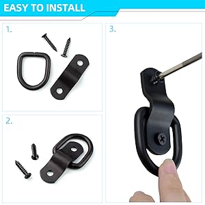 Amazon.com: 4 Pack D Rings Tie Down Anchors Heavy Duty Tie Down Hooks for Truck Bed Bracket ...