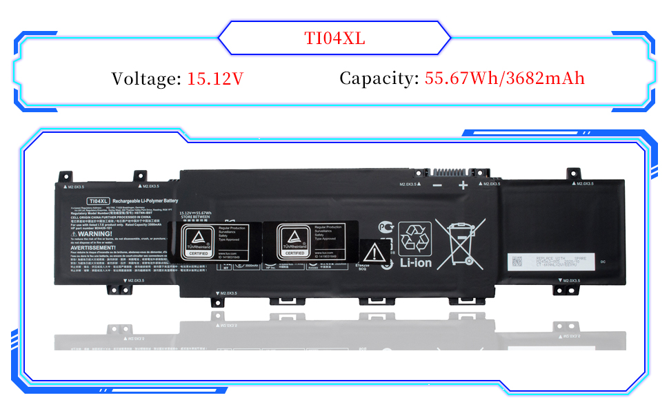 Amazon.com: DGFTB TI04XL Laptop Battery Replacement for HP Envy 17 17m-ch0013dx 17-ch0027ur 17 ...